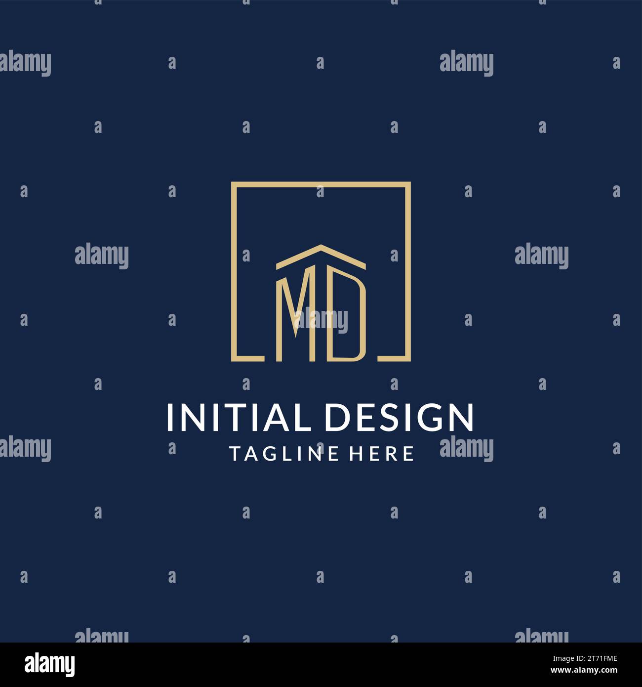 Initial MD square lines logo, modern and luxury real estate logo design ...