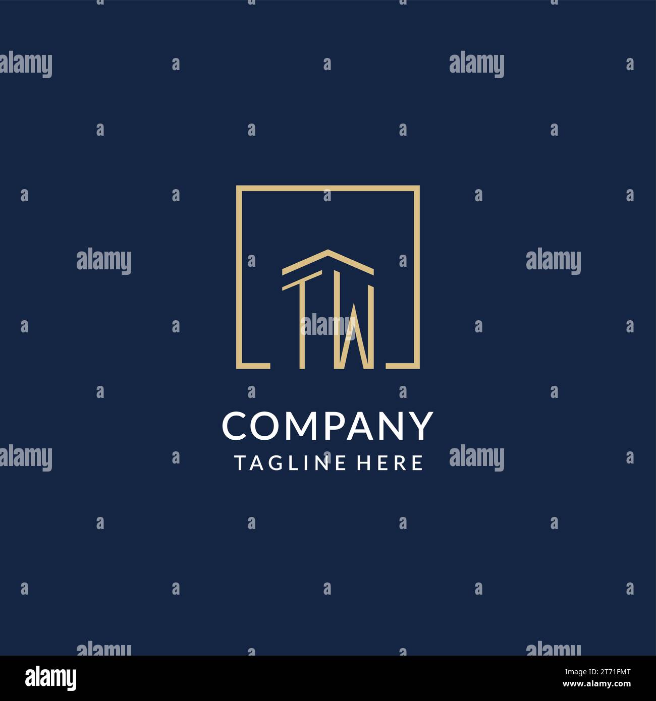 Initial TW square lines logo, modern and luxury real estate logo design ...