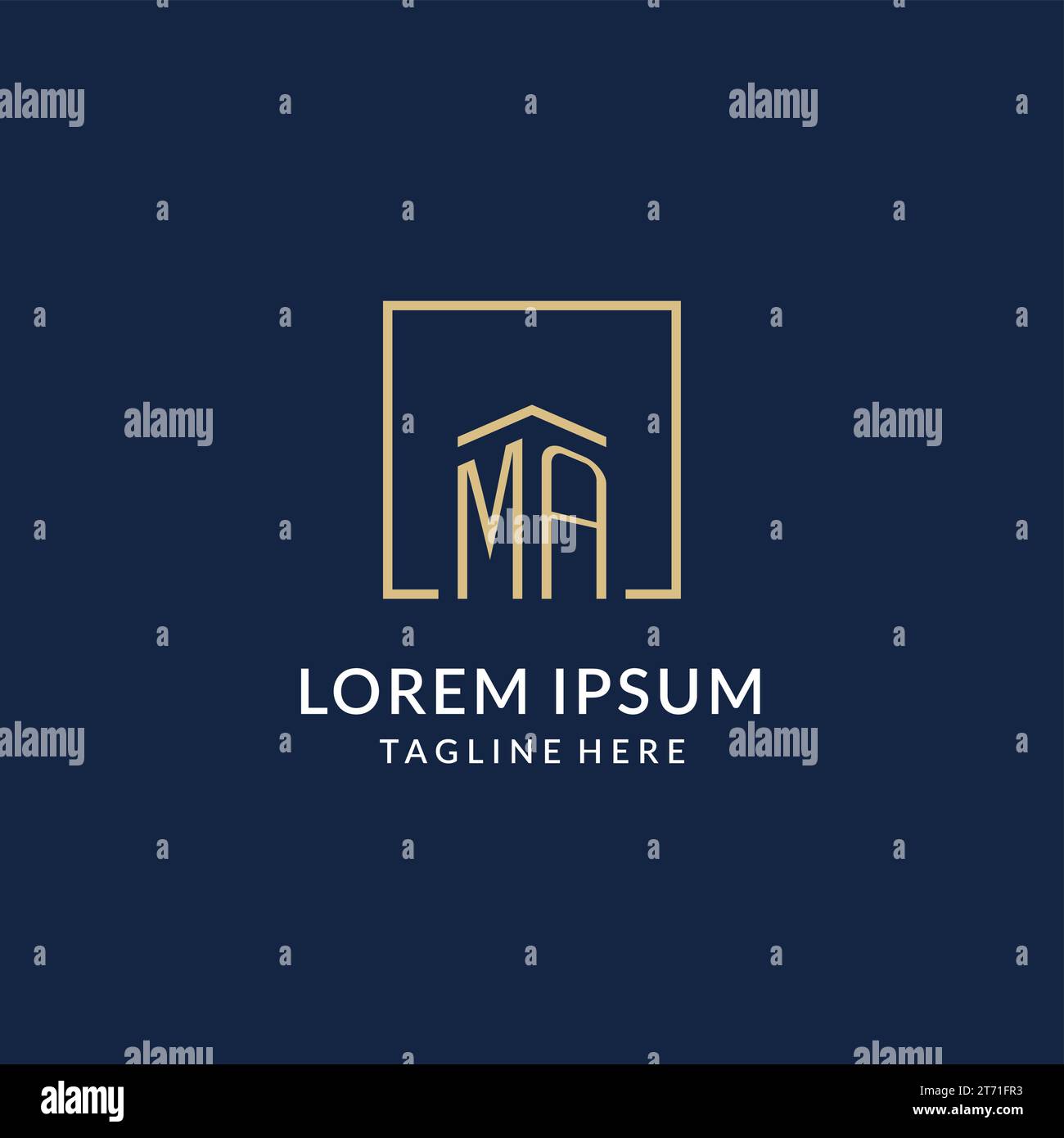 Initial MA square lines logo, modern and luxury real estate logo design ...