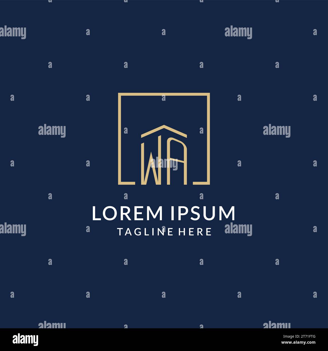 Initial WA square lines logo, modern and luxury real estate logo design ...