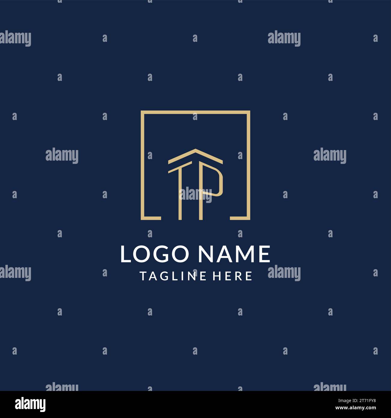 Initial TP square lines logo, modern and luxury real estate logo design ...