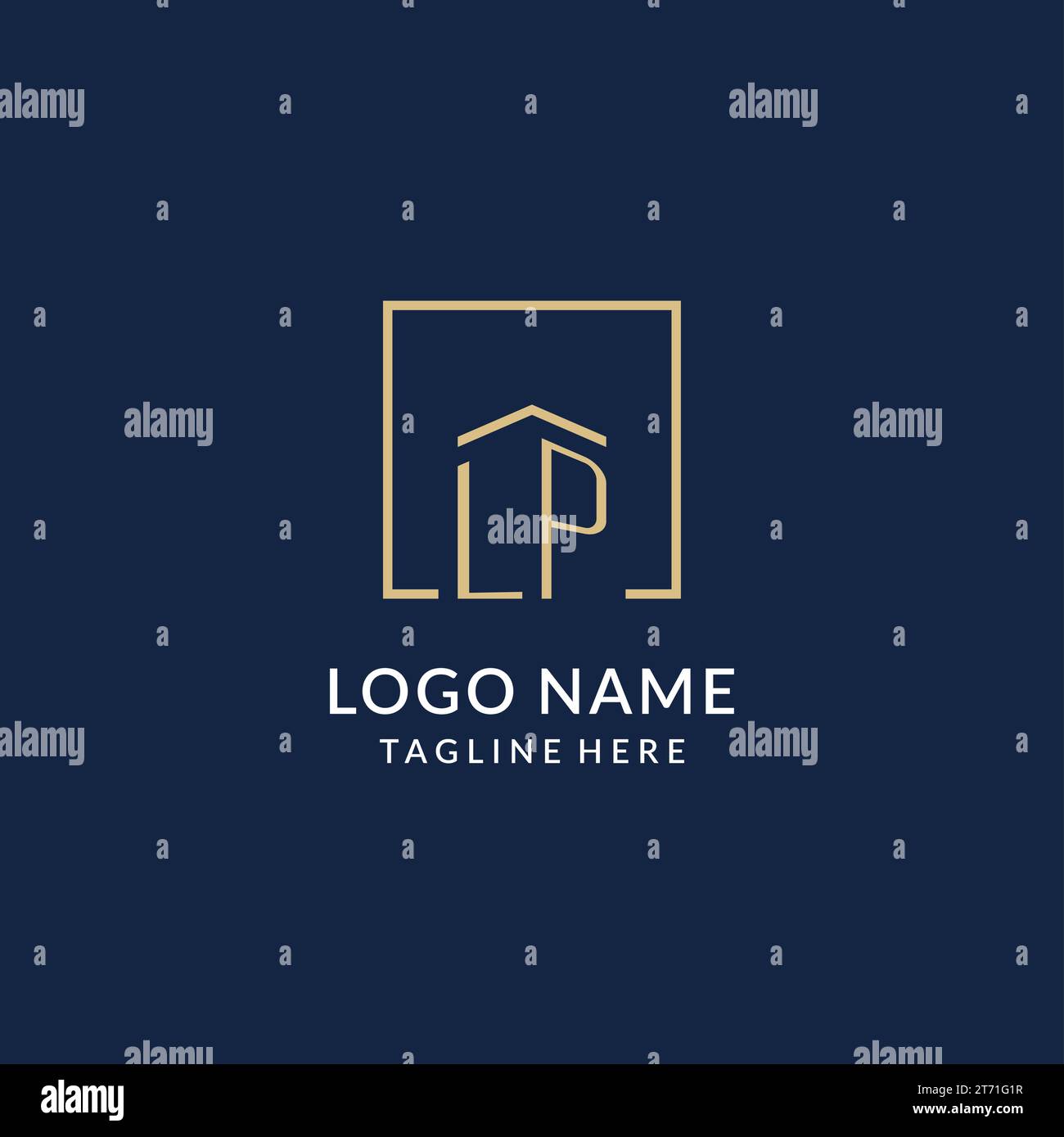 Initial LP square lines logo, modern and luxury real estate logo design ...