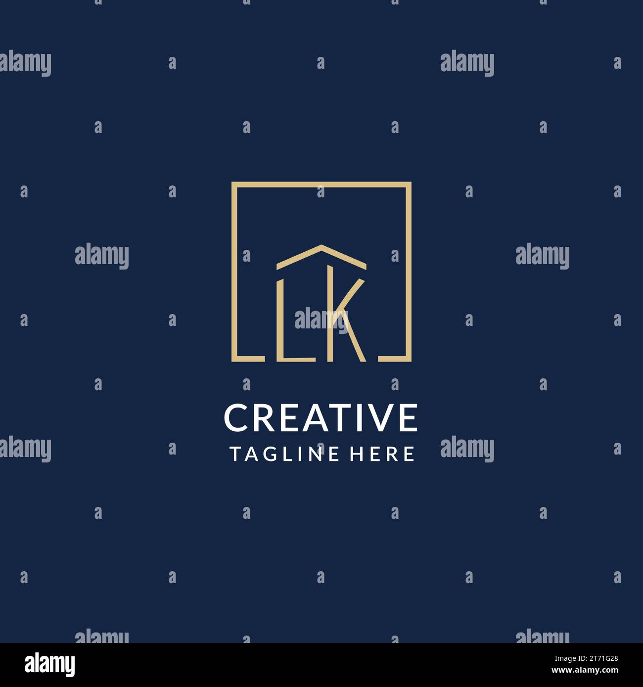 Initial LK square lines logo, modern and luxury real estate logo design ...