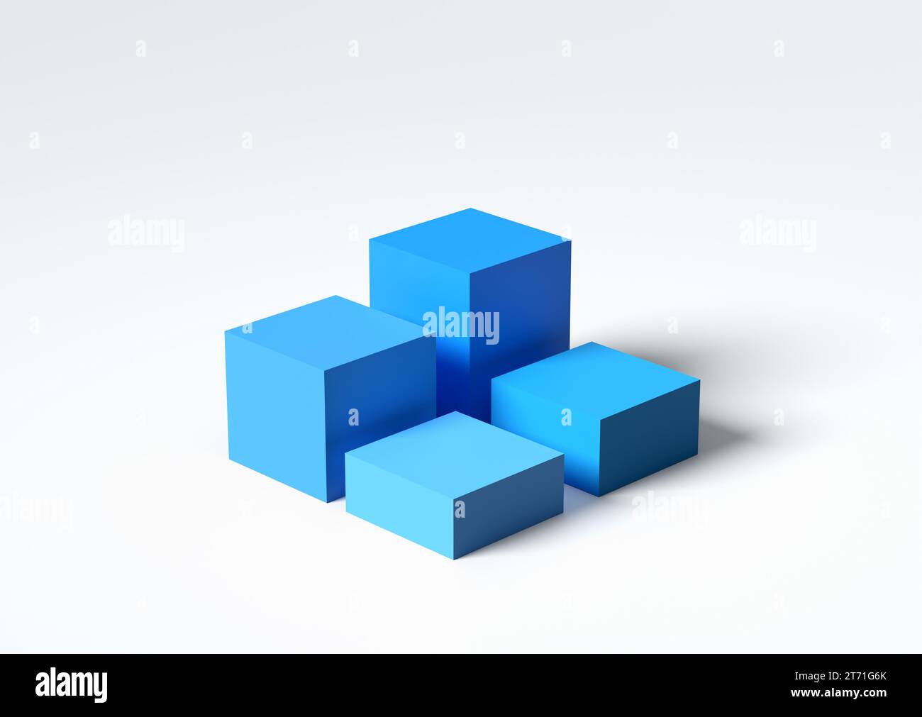 Blue 3D cubes designed as bar graph on white background. Infographic ...