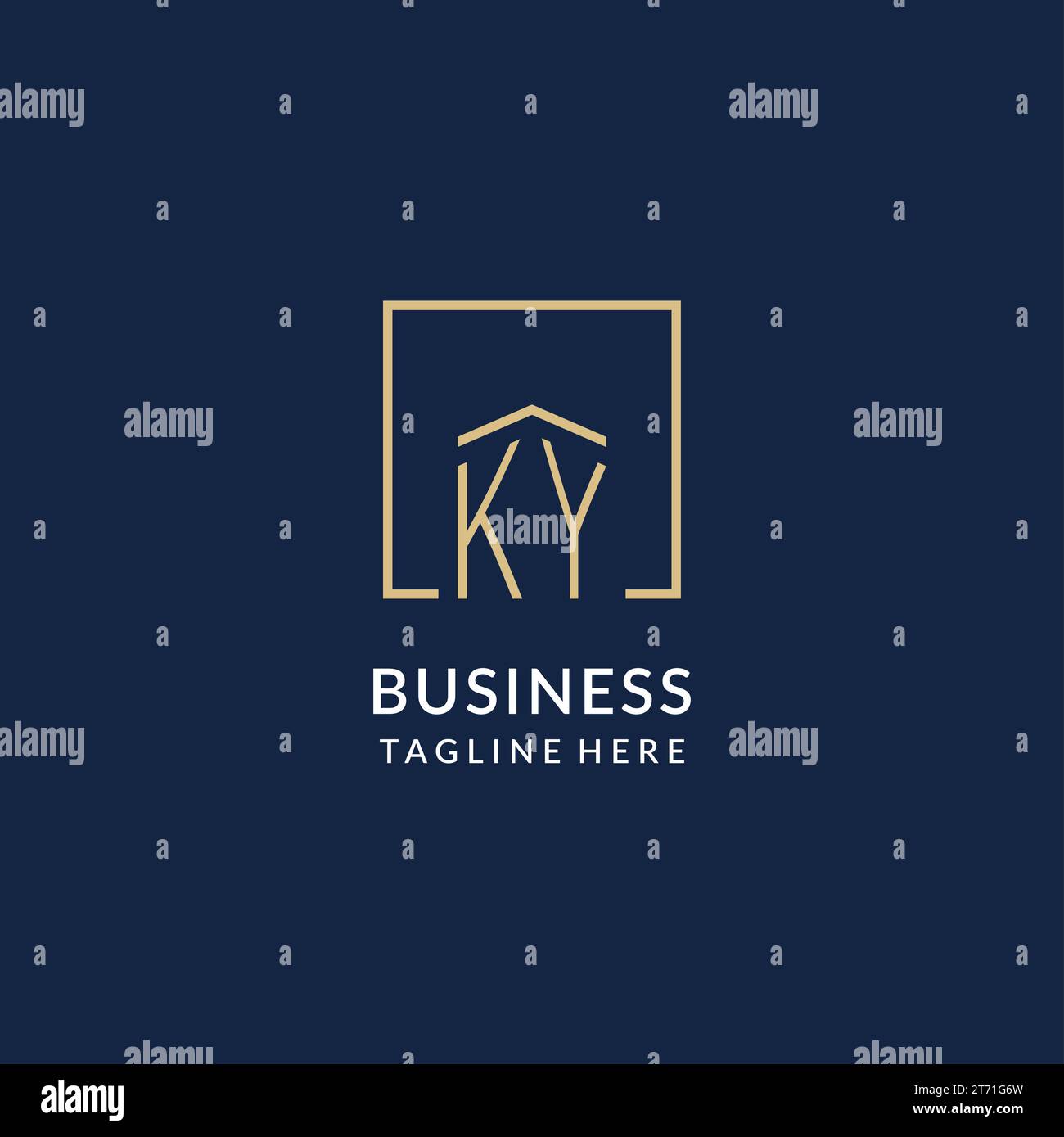 Initial KY square lines logo, modern and luxury real estate logo design ...
