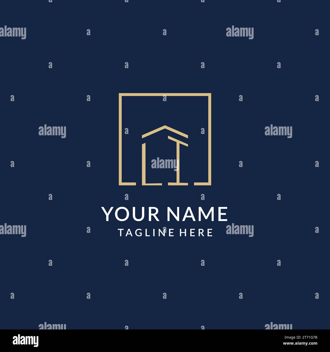 Initial LI square lines logo, modern and luxury real estate logo design ...