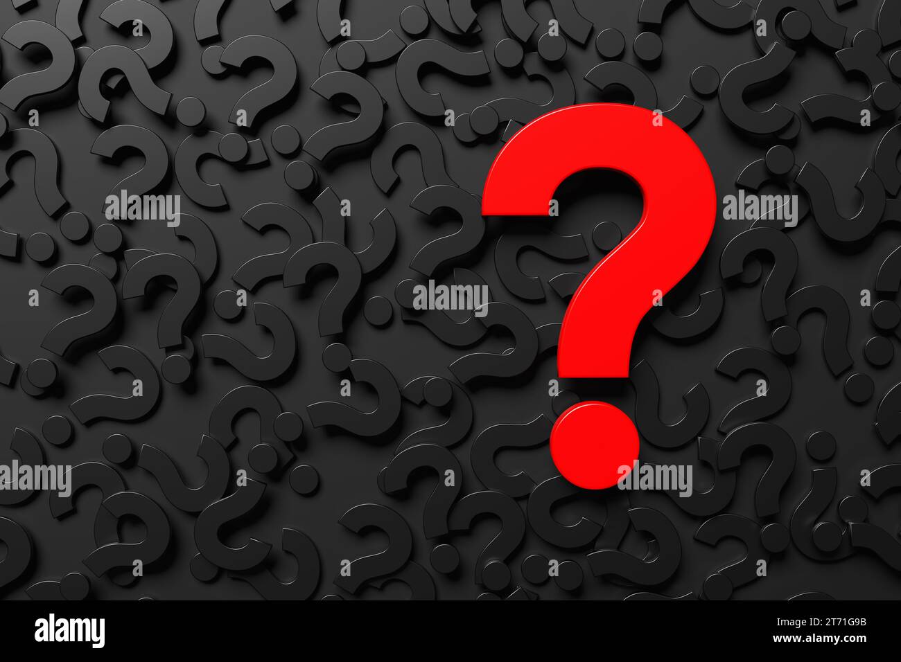 Confusion, uncertainty, solution or unanswered problem concepts. Big red question mark symbol on ...