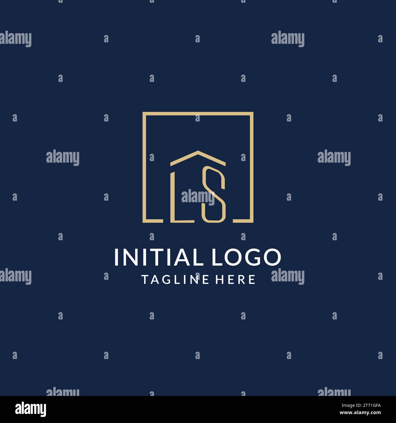 Initial LS square lines logo, modern and luxury real estate logo design vector graphic Stock ...