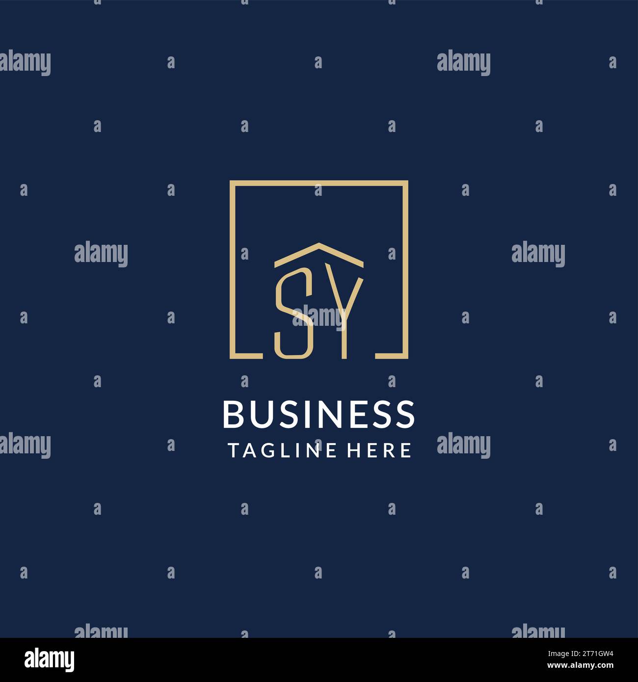 Initial SY square lines logo, modern and luxury real estate logo design ...