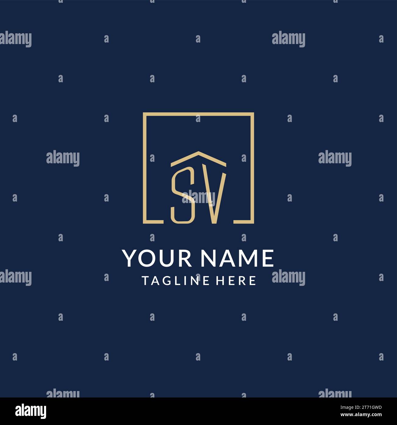 Initial SV square lines logo, modern and luxury real estate logo design ...