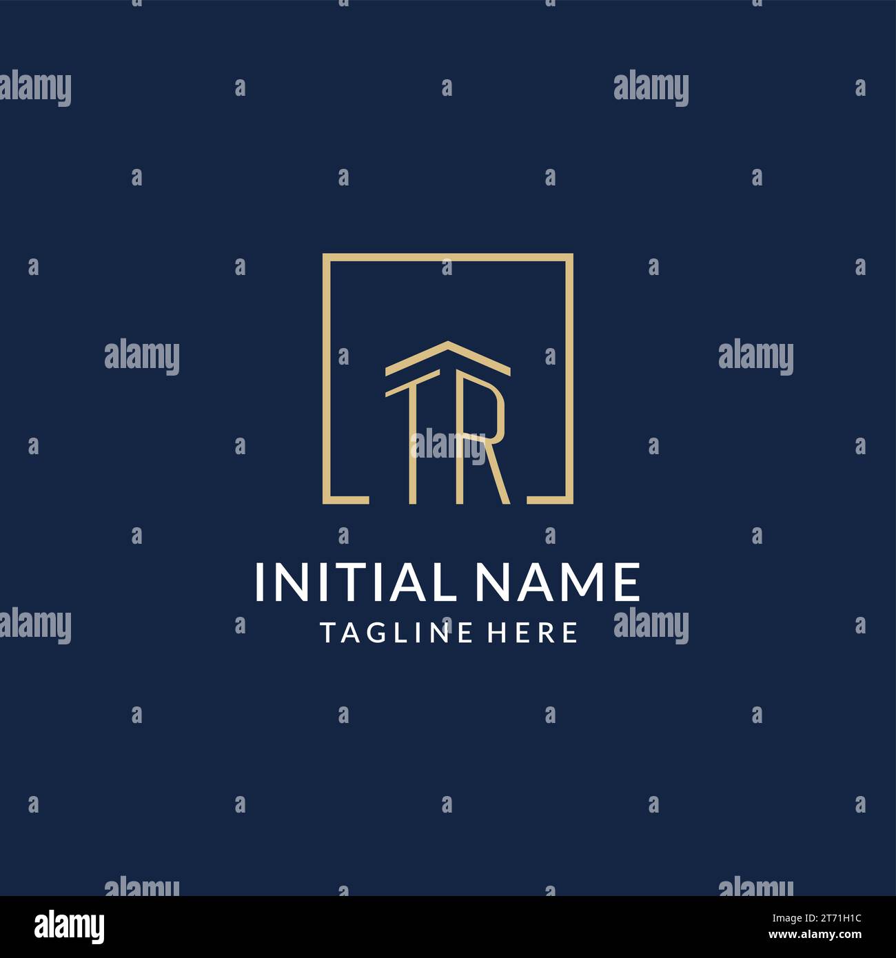 Initial TR square lines logo, modern and luxury real estate logo design ...