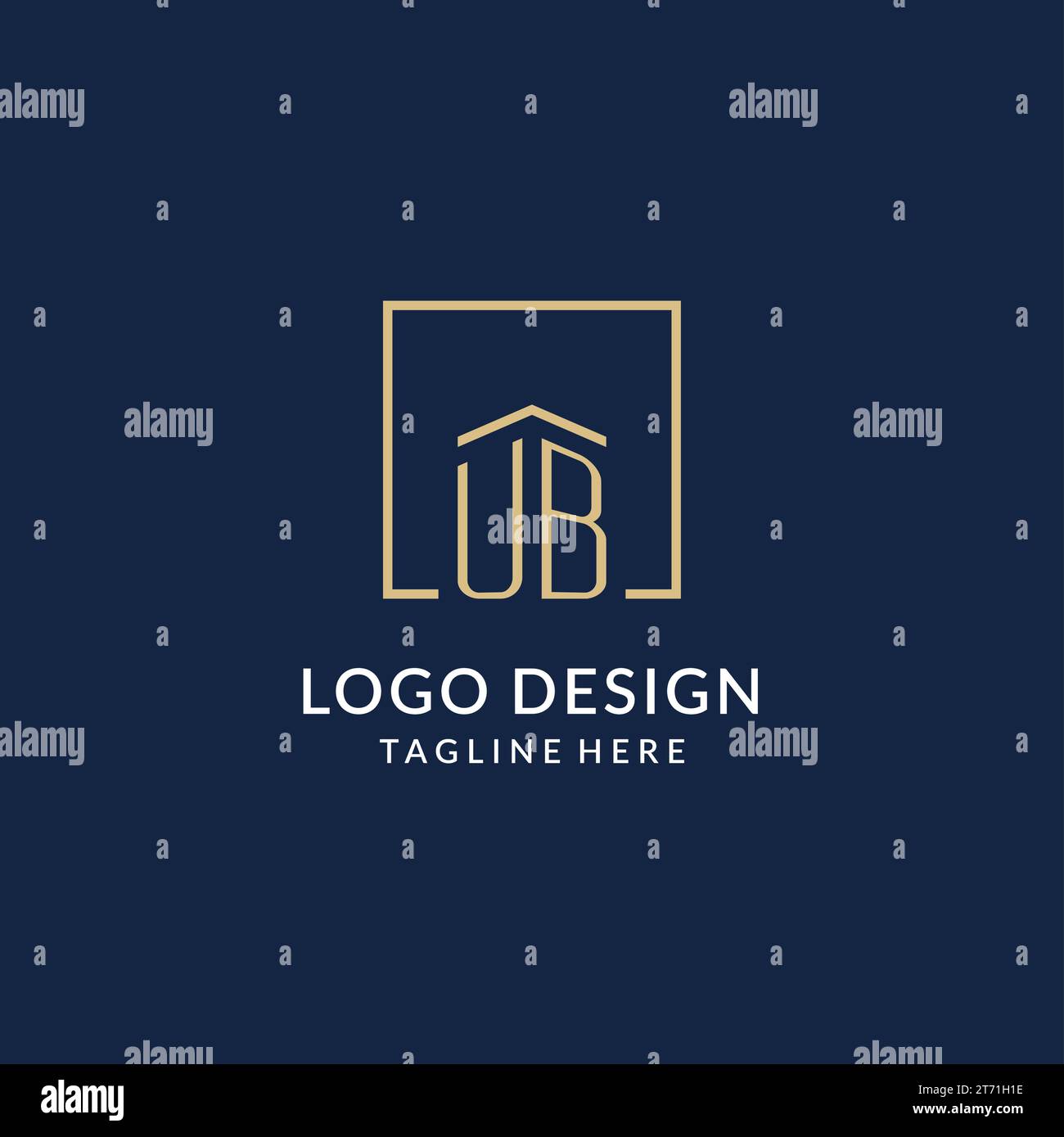 Initial UB square lines logo, modern and luxury real estate logo design ...
