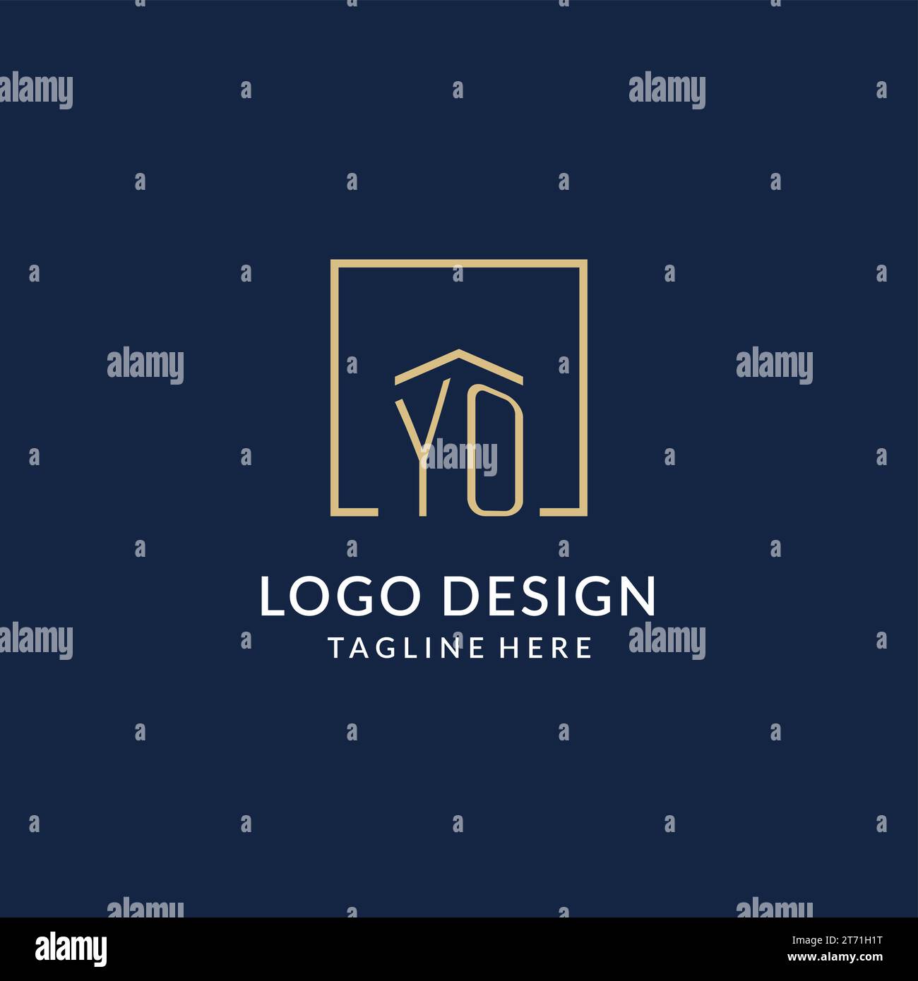 Initial YO square lines logo, modern and luxury real estate logo design ...