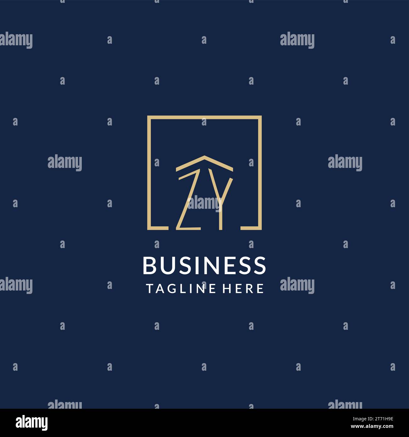 Initial Zy Square Lines Logo Modern And Luxury Real Estate Logo Design Vector Graphic Stock