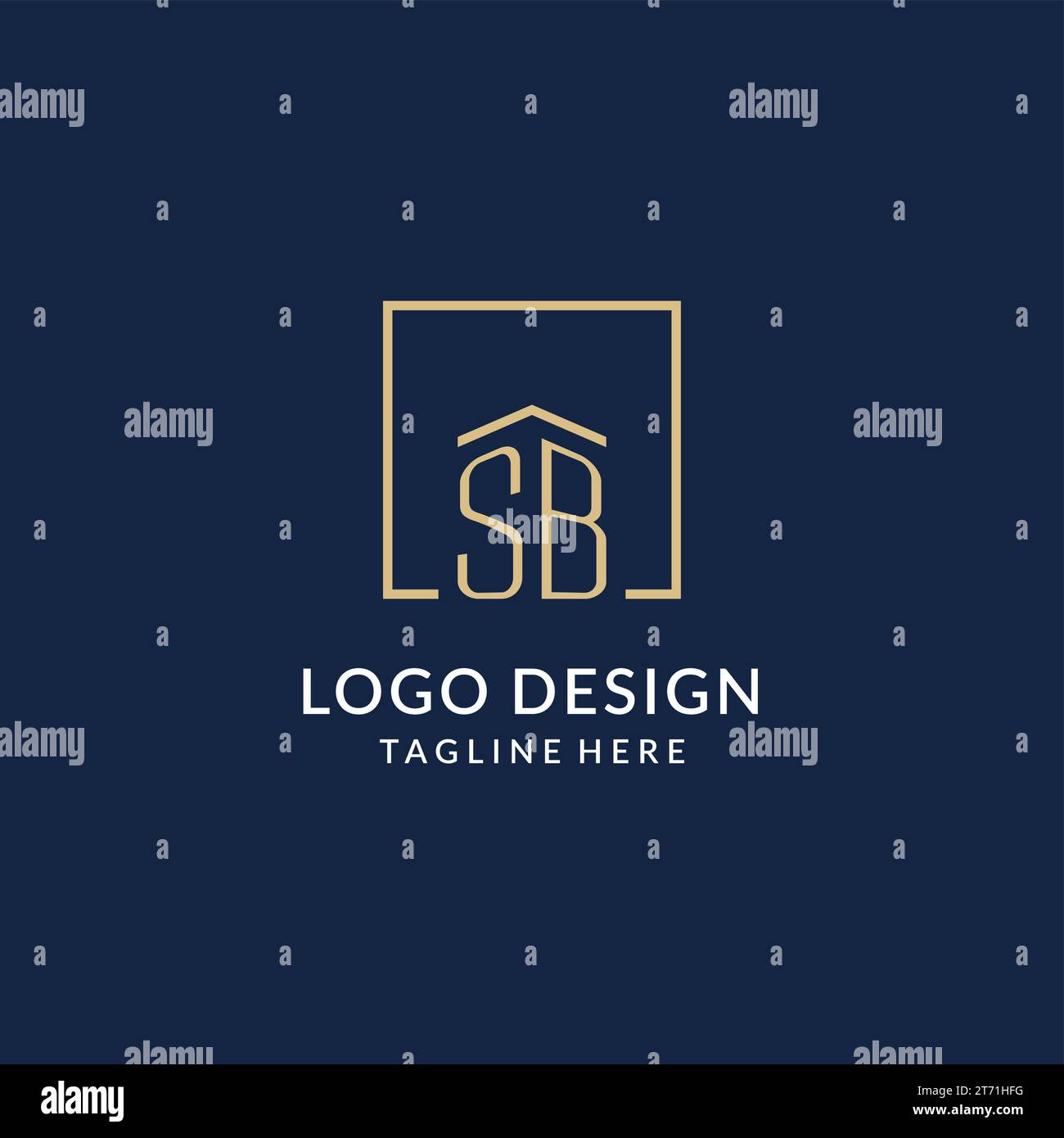 Initial SB square lines logo, modern and luxury real estate logo design ...