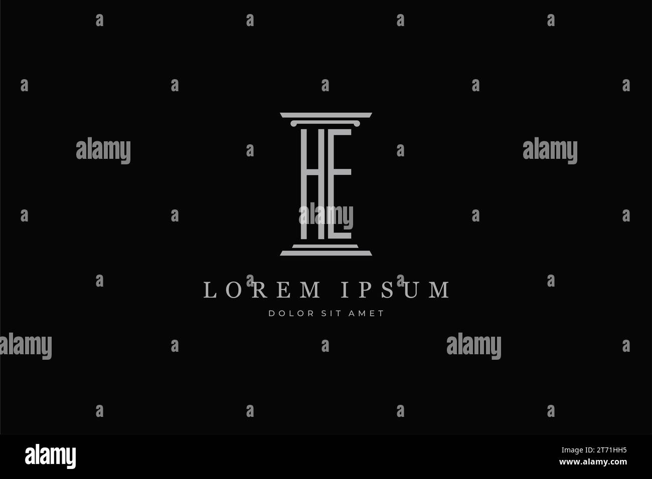 pillar logo icon letter HE . Great for legal, Attorney, Law Office ...