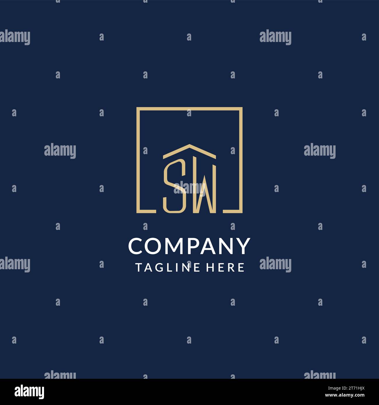 Initial SW square lines logo, modern and luxury real estate logo design ...