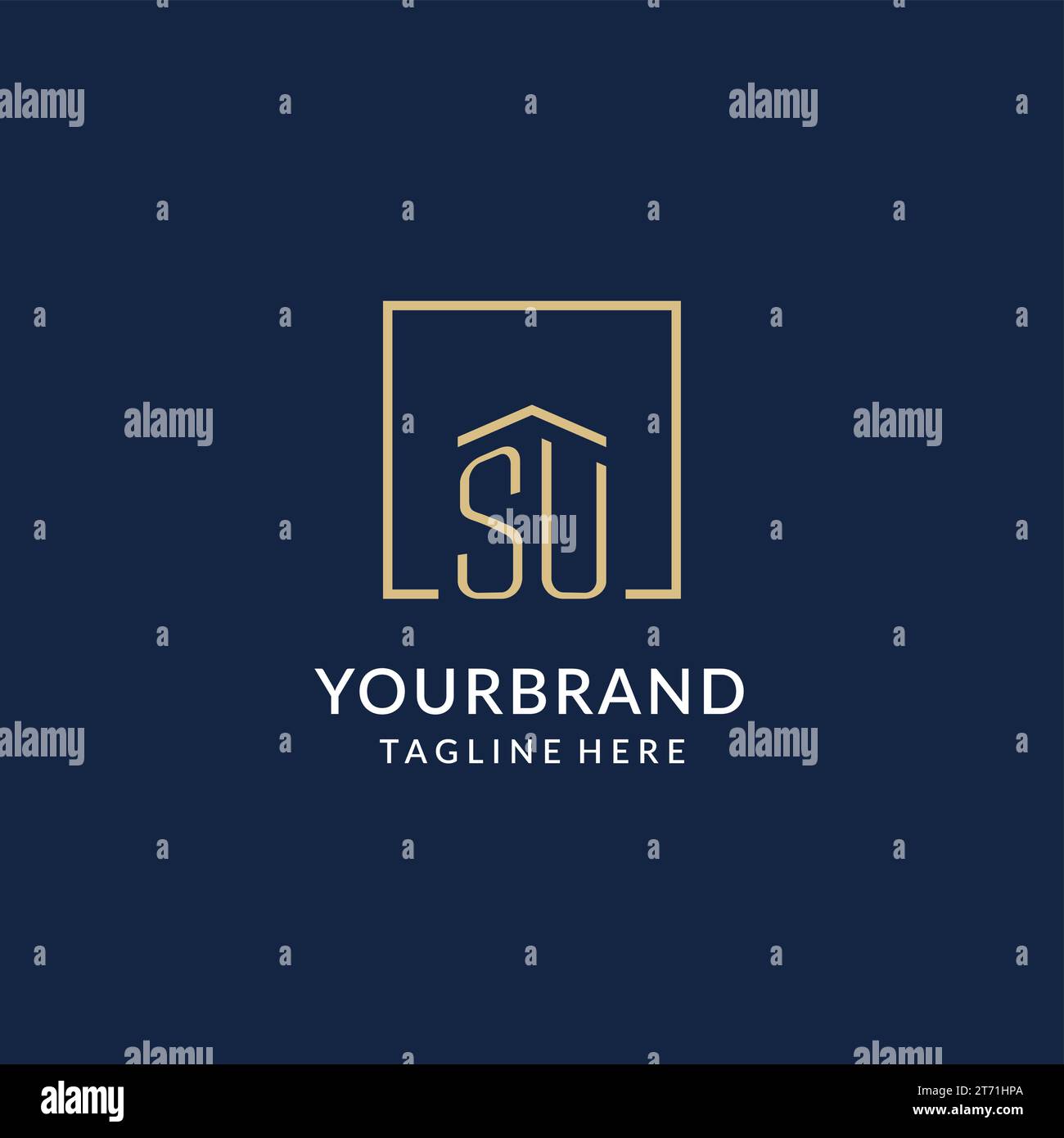 Initial SU square lines logo, modern and luxury real estate logo design ...