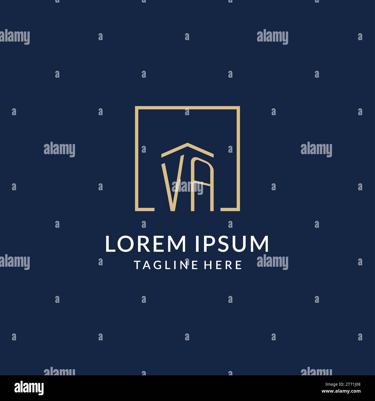 Initial VA square lines logo, modern and luxury real estate logo design ...