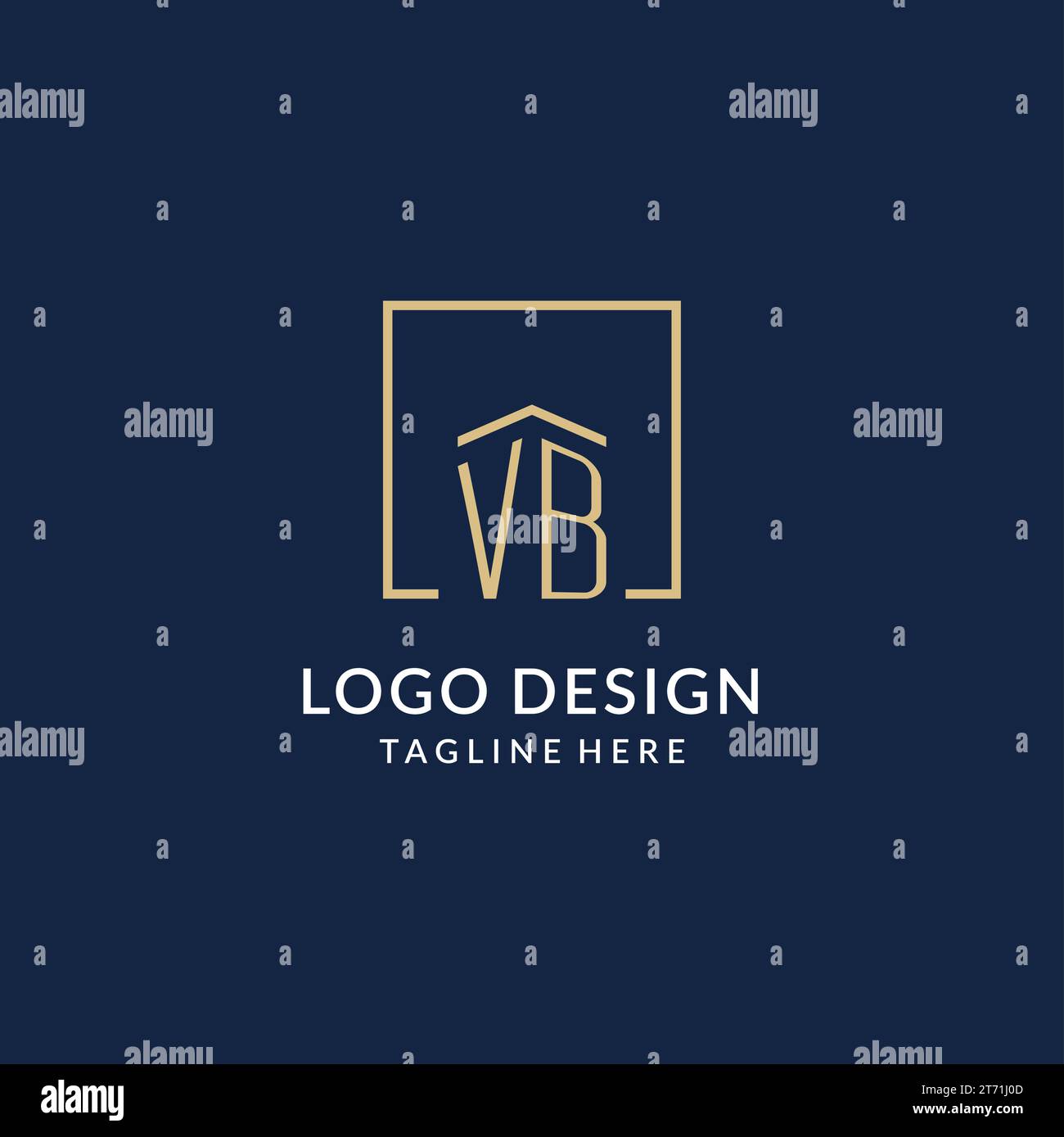 Initial VB square lines logo, modern and luxury real estate logo design ...