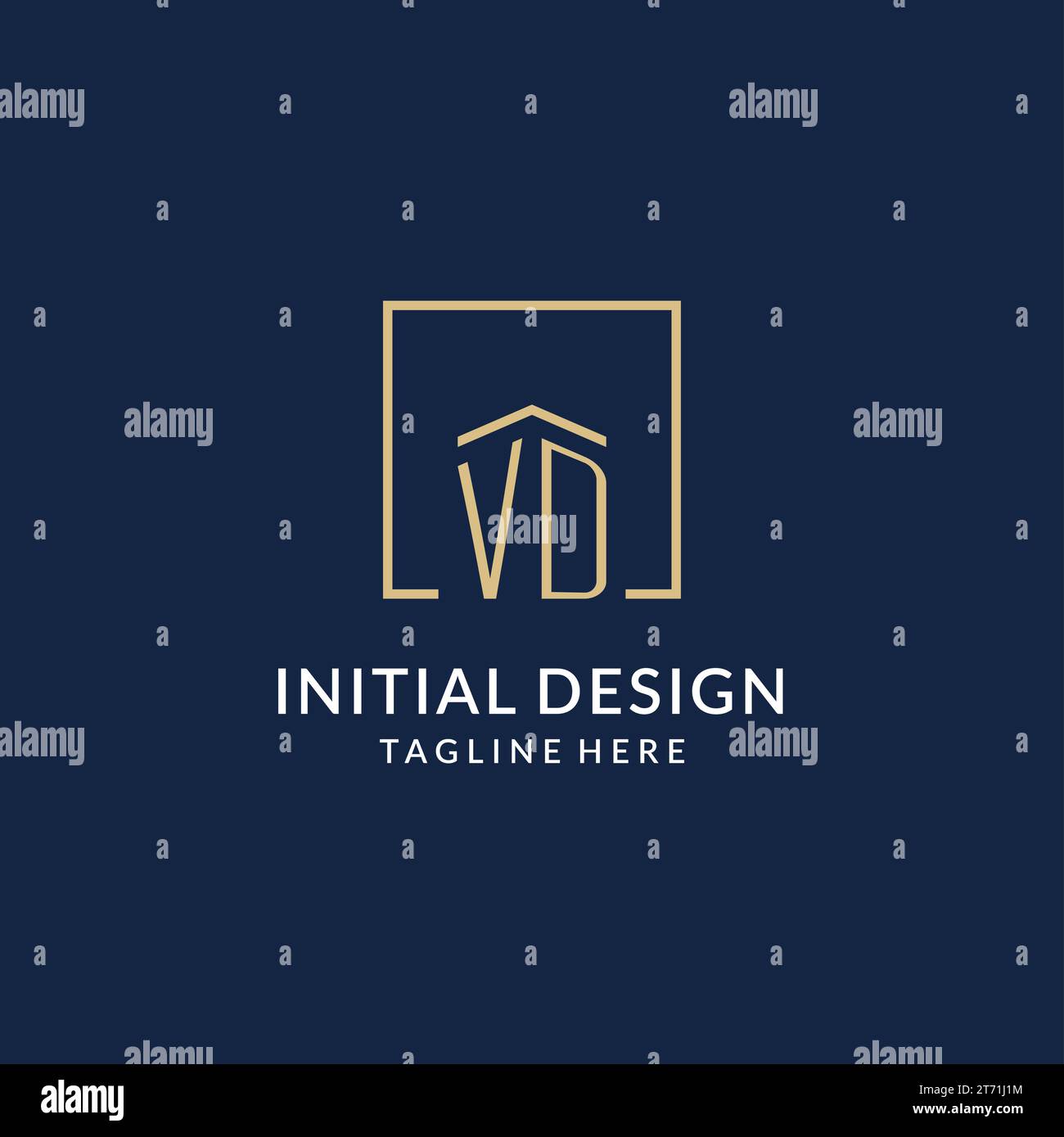Initial VD square lines logo, modern and luxury real estate logo design ...