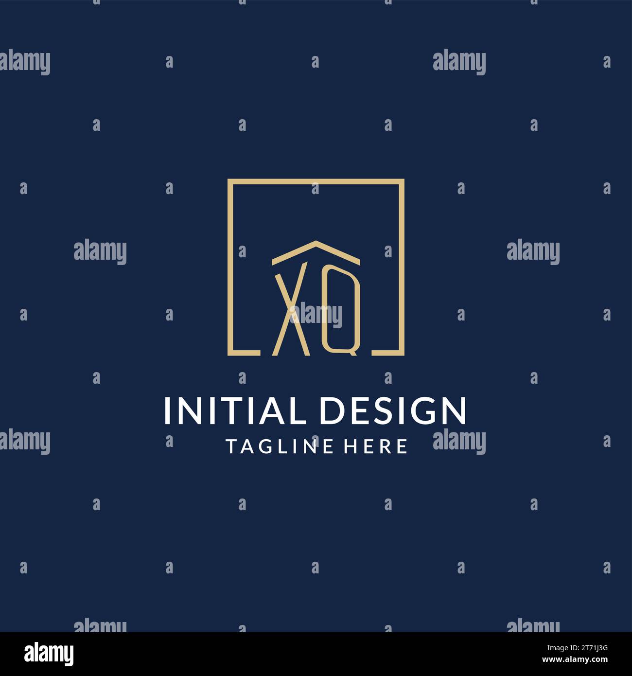 Initial XQ square lines logo, modern and luxury real estate logo design ...
