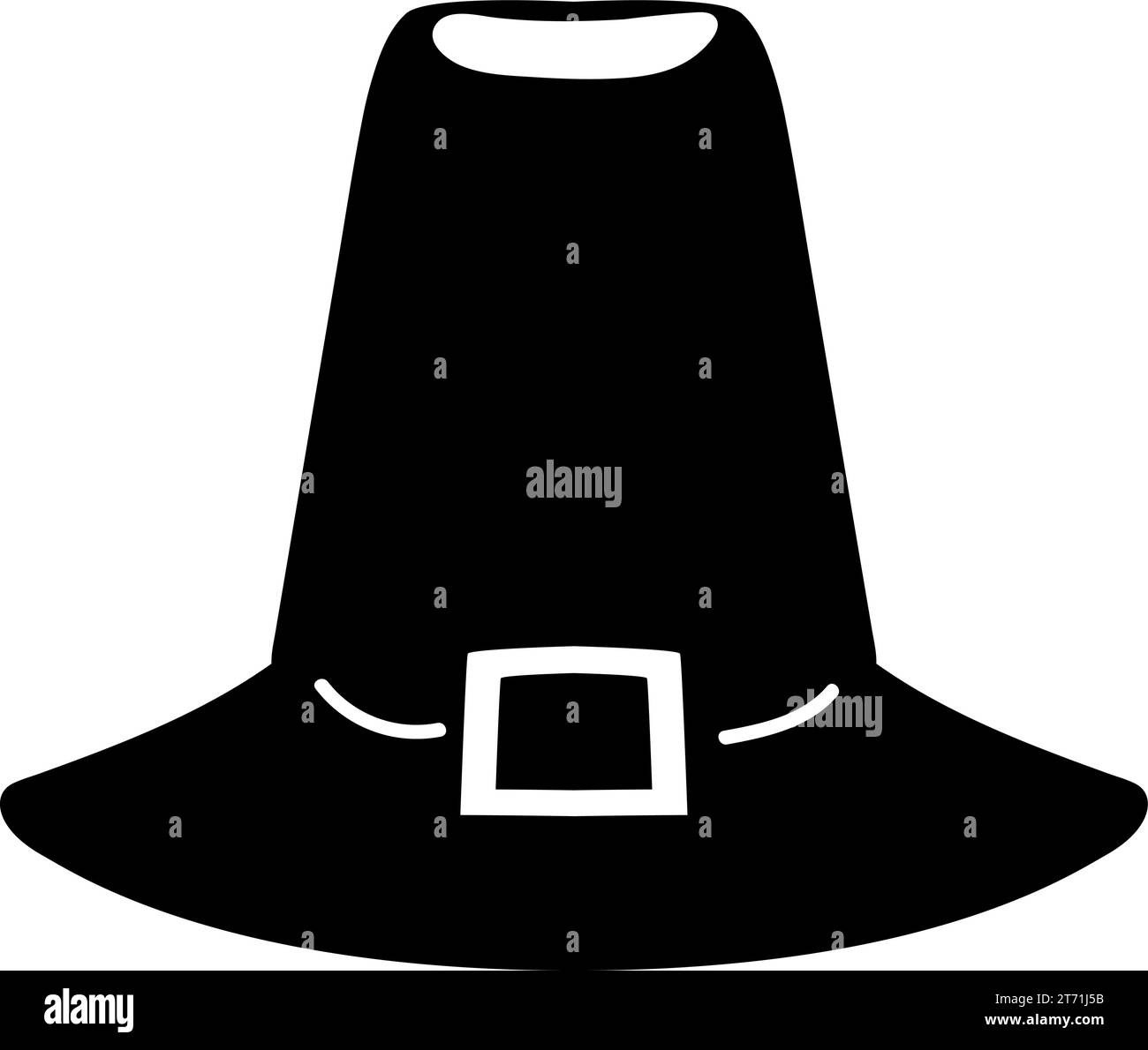 Silhouette of pilgrim hat, element of Thanksgiving day festive table ...