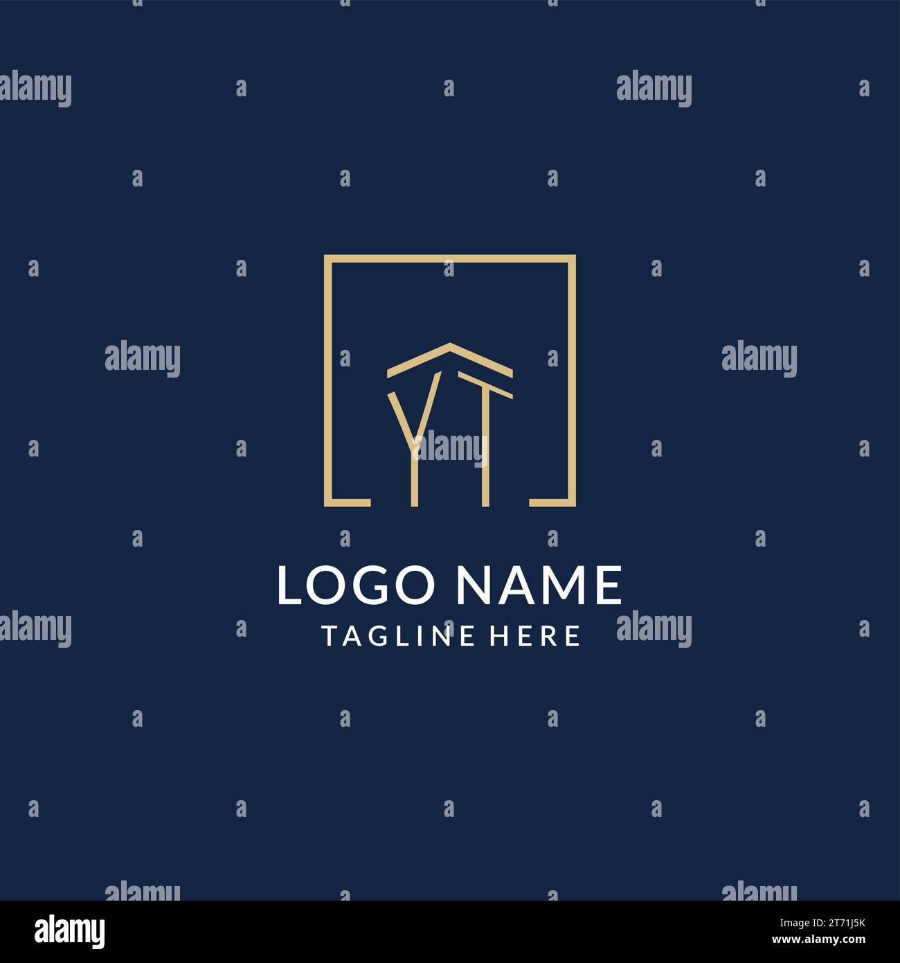 Initial YT square lines logo, modern and luxury real estate logo design ...