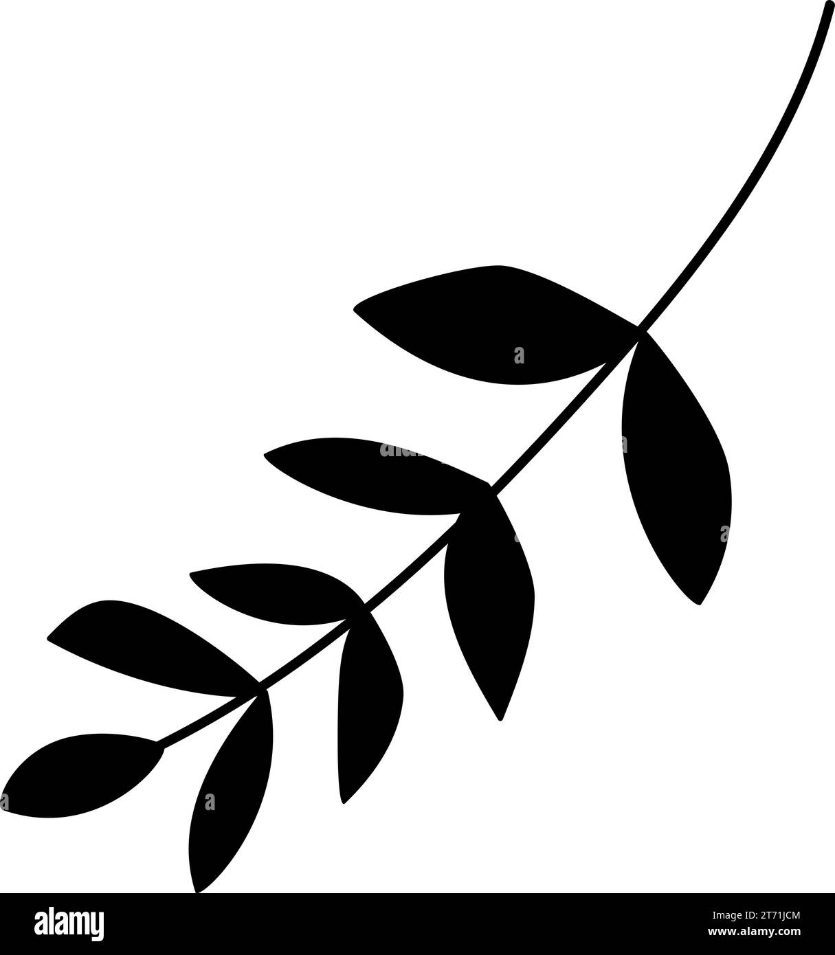 Silhouette of rowan leaves, element of Thanksgiving day festive table ...