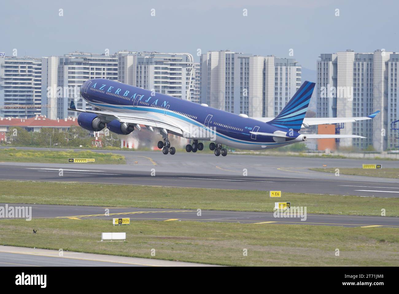 ISTANBUL, TURKIYE - APRIL 29, 2023: Azerbaijan Airlines Airbus A340 ...