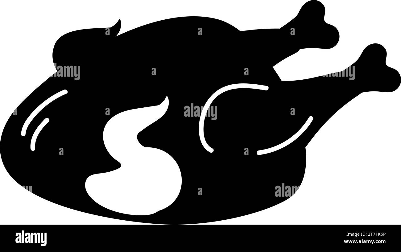 Silhouette of roast turkey on a platter, element of Thanksgiving day ...