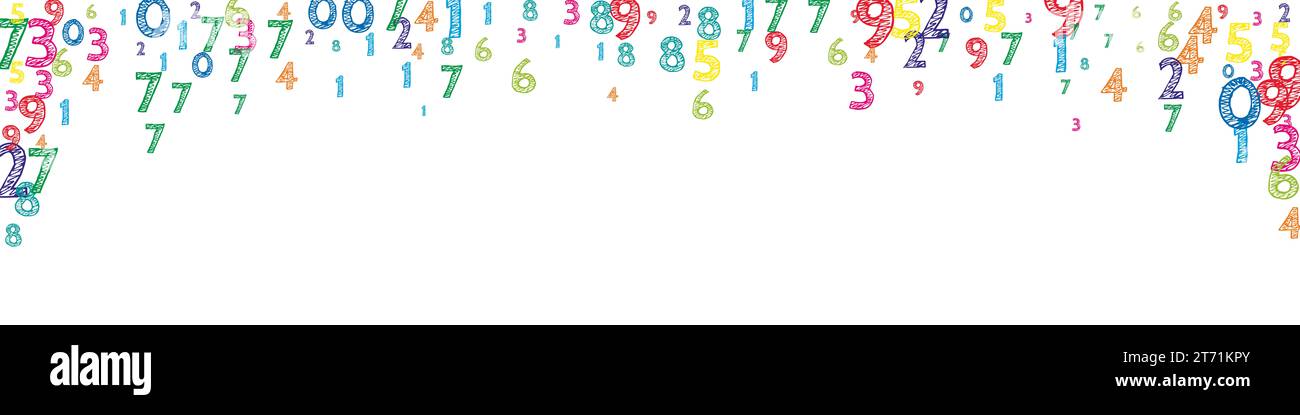 Falling colorful orderly numbers. Math study concept with flying digits ...