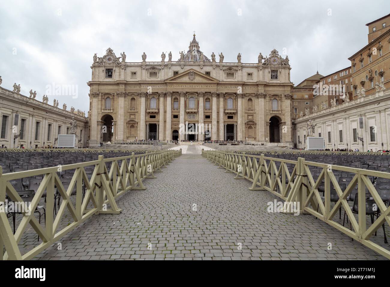 ROME, VATICAN - MARTH 9, 2023: This is a view of the facade of the ...
