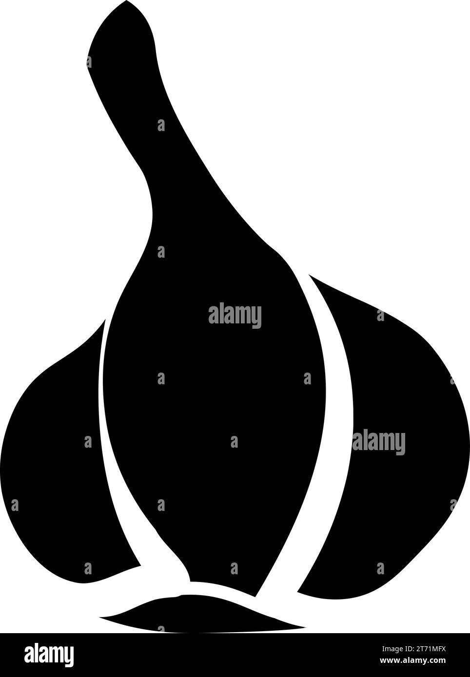 Silhouette of garlic tuber, element of Thanksgiving day festive table ...