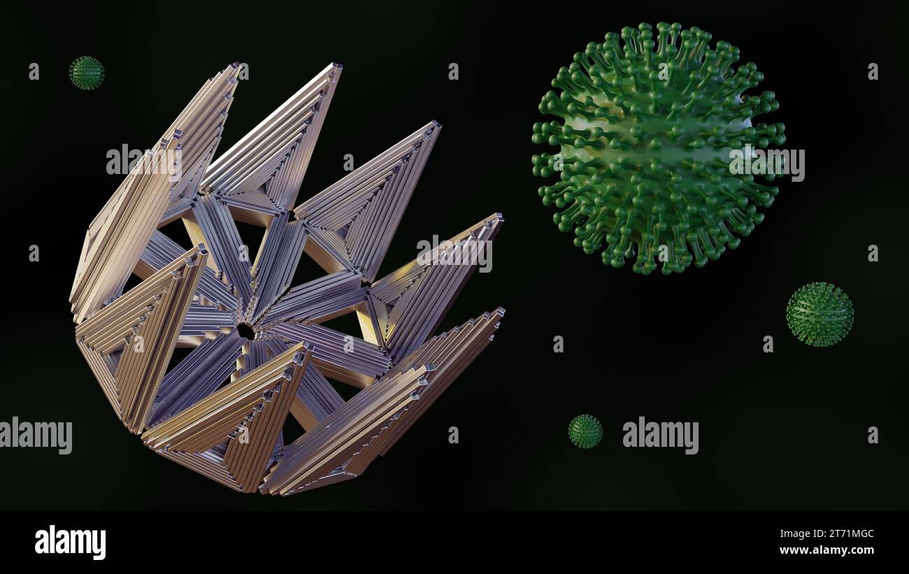 DNA origami technology have been able to engulf a whole virus body or ...