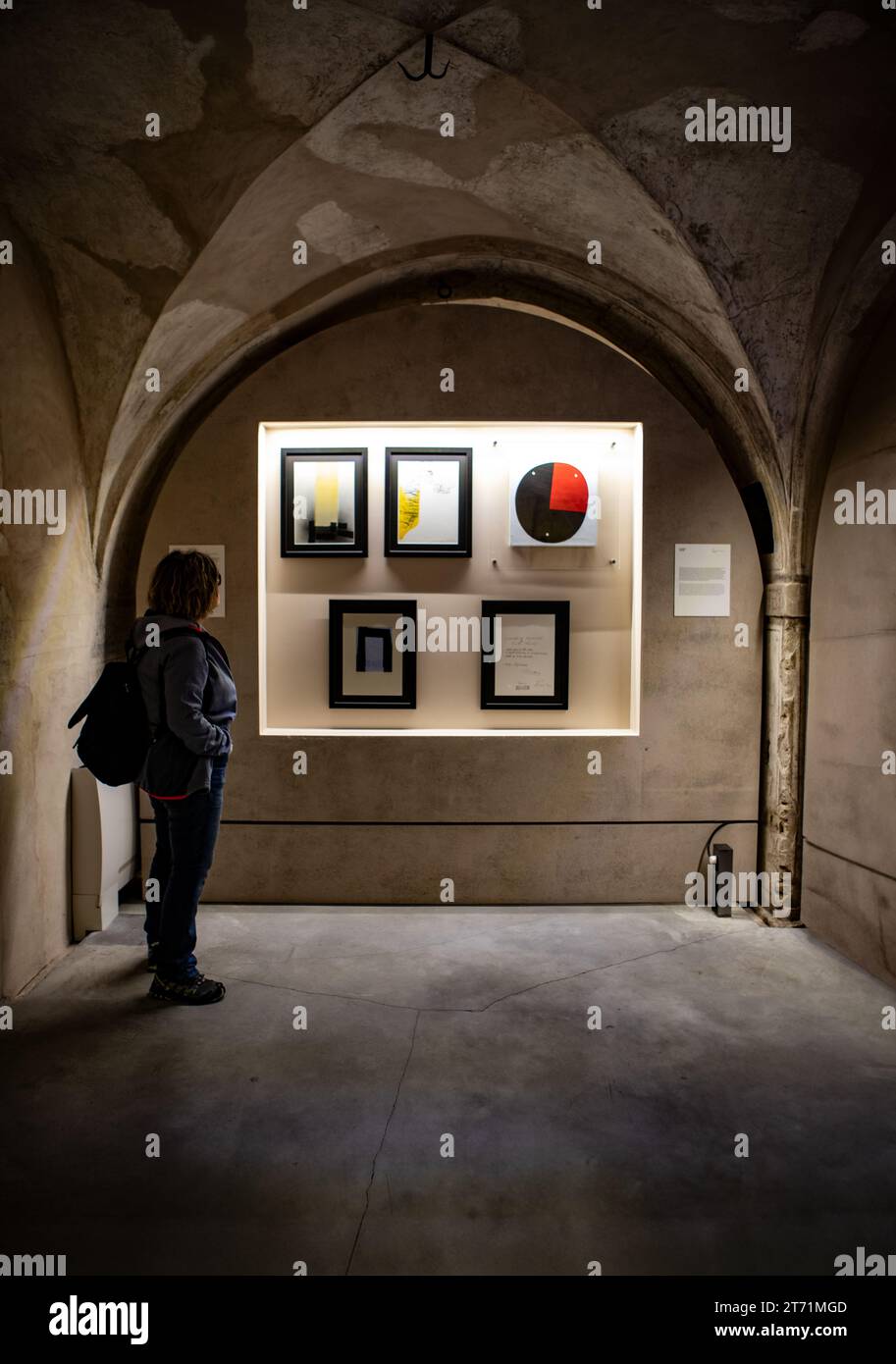 Exhibition of artwork by artist Keith Haring Painter, Parma Italy Stock ...