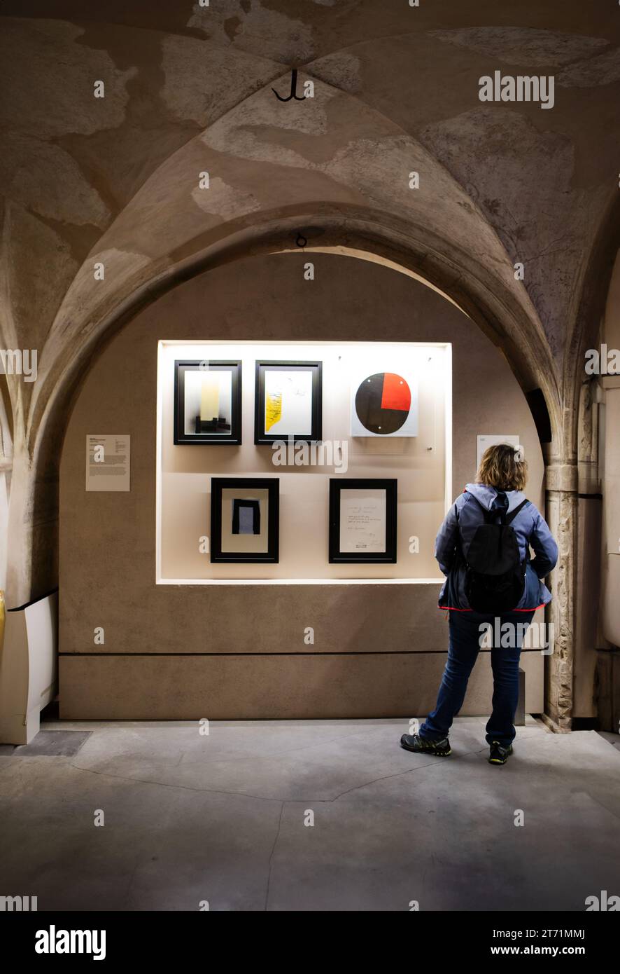 Exhibition of artwork by artist Keith Haring Painter, Parma Italy Stock ...