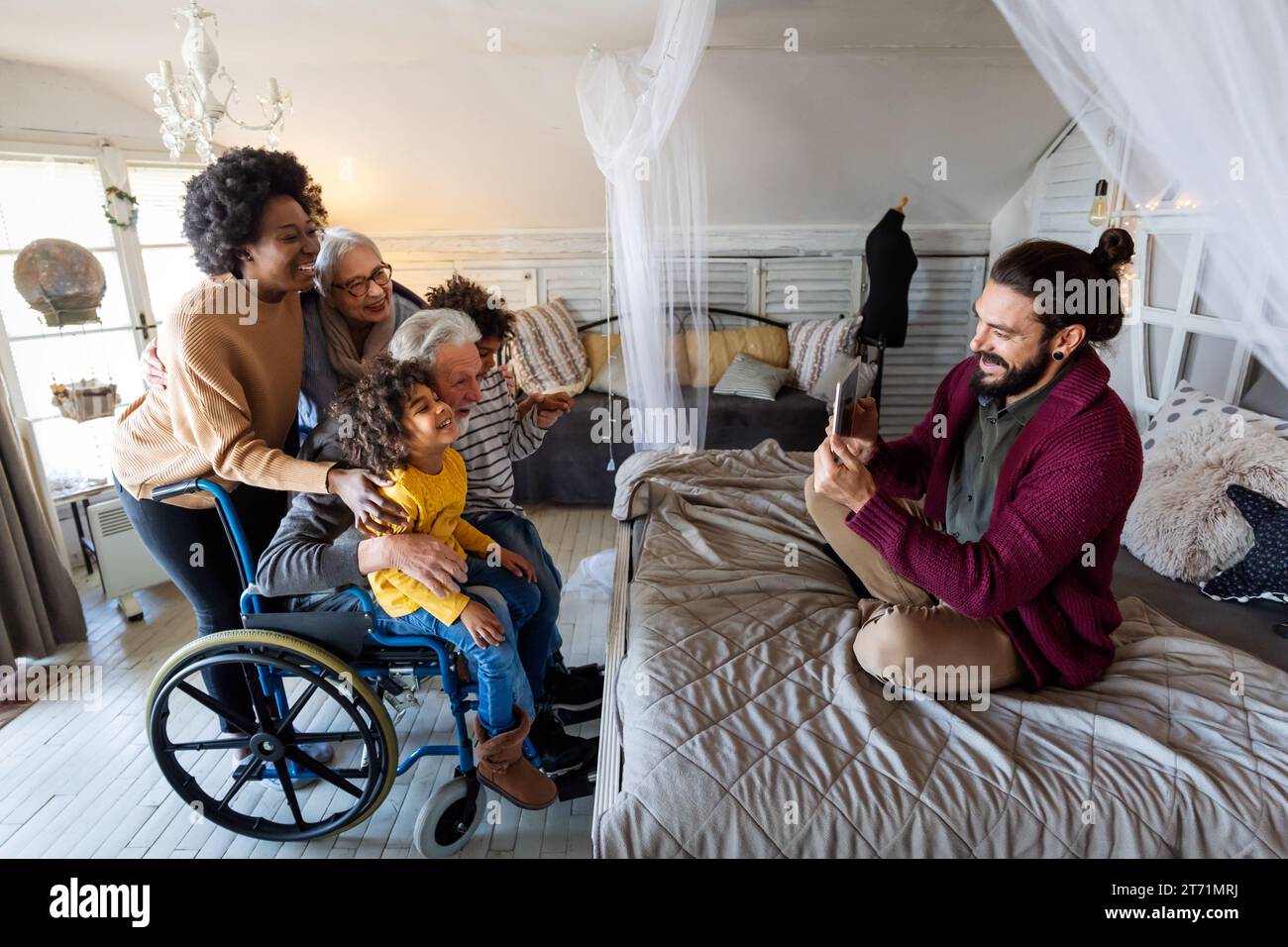 Multigenerational caucasian family having fun hi-res stock photography ...