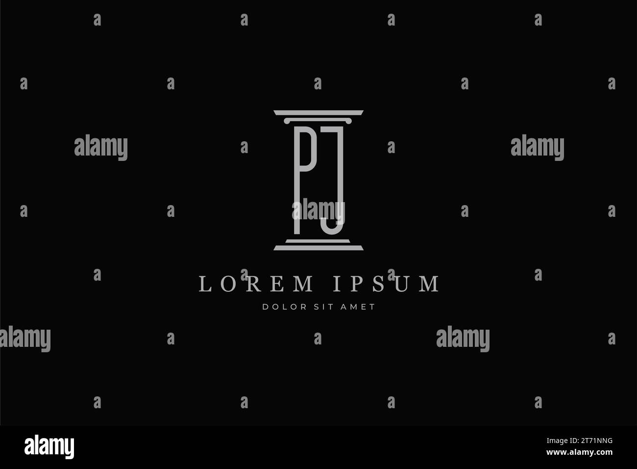 pillar logo icon letter PJ . Great for legal, Attorney, Law Office ...