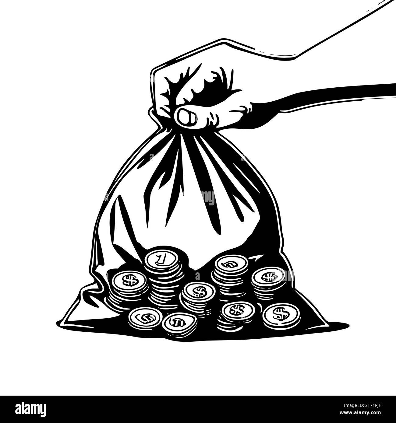 Hand dropping money Black and White Stock Photos & Images - Alamy