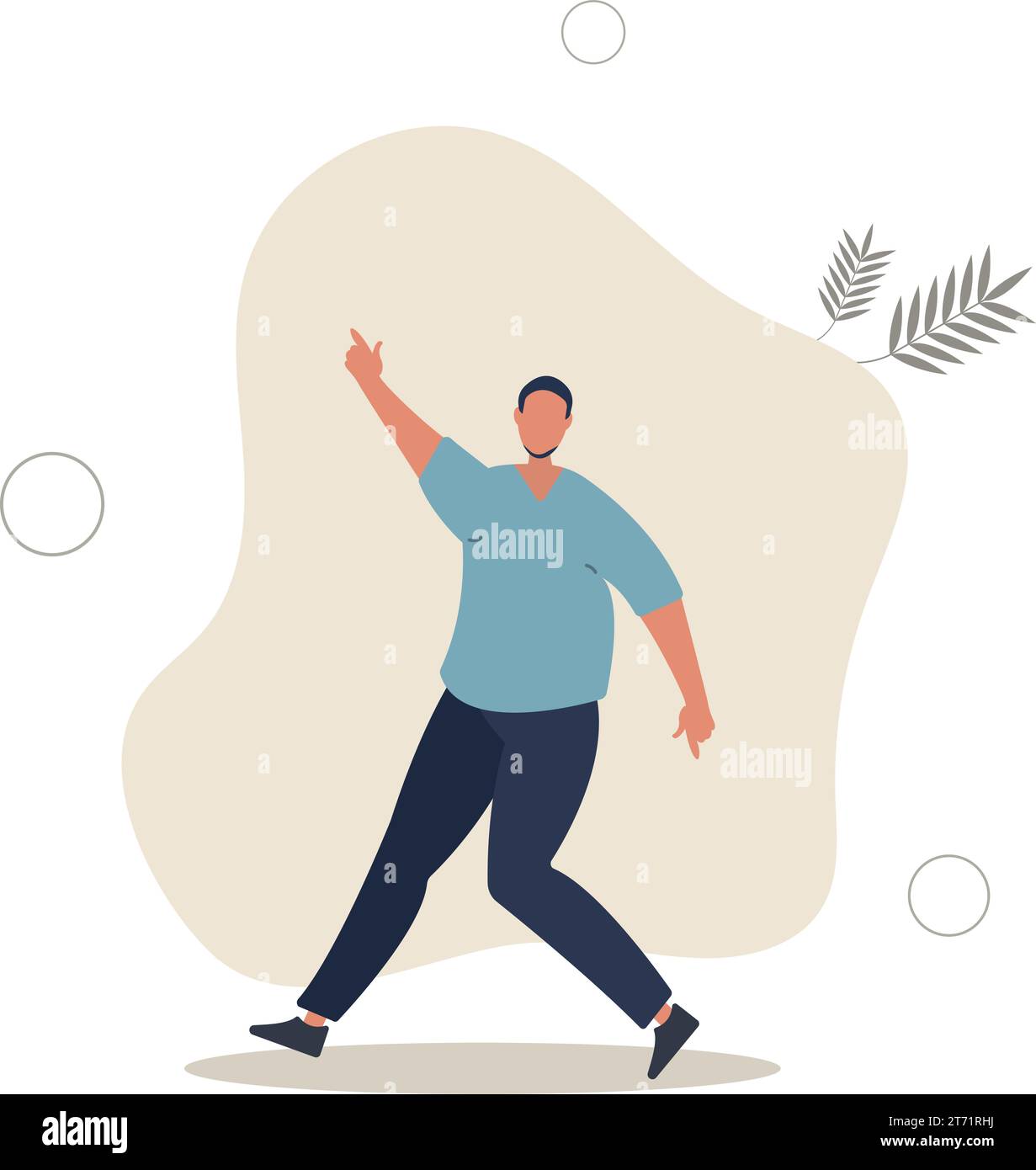 man jumping. Positive emotions.flat vector illustration Stock Vector ...