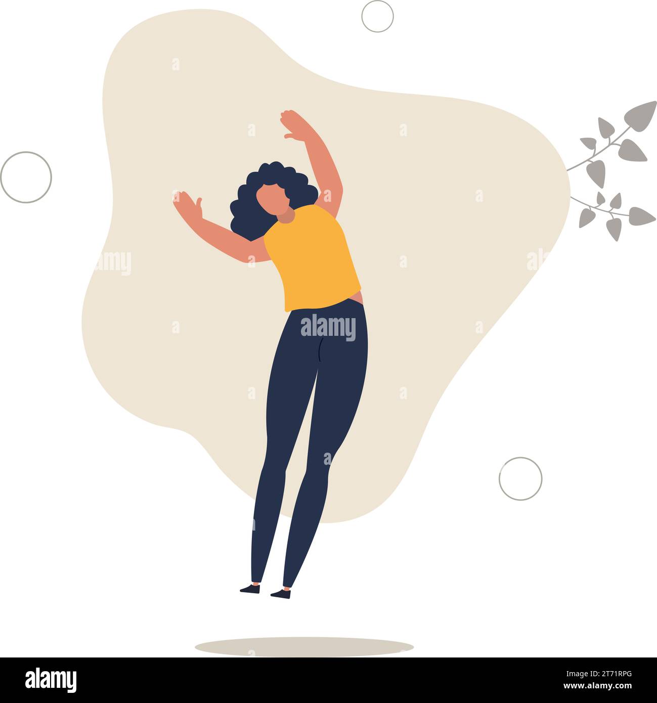 Happy women jumping. Positive emotions.active cartoon character Stock ...