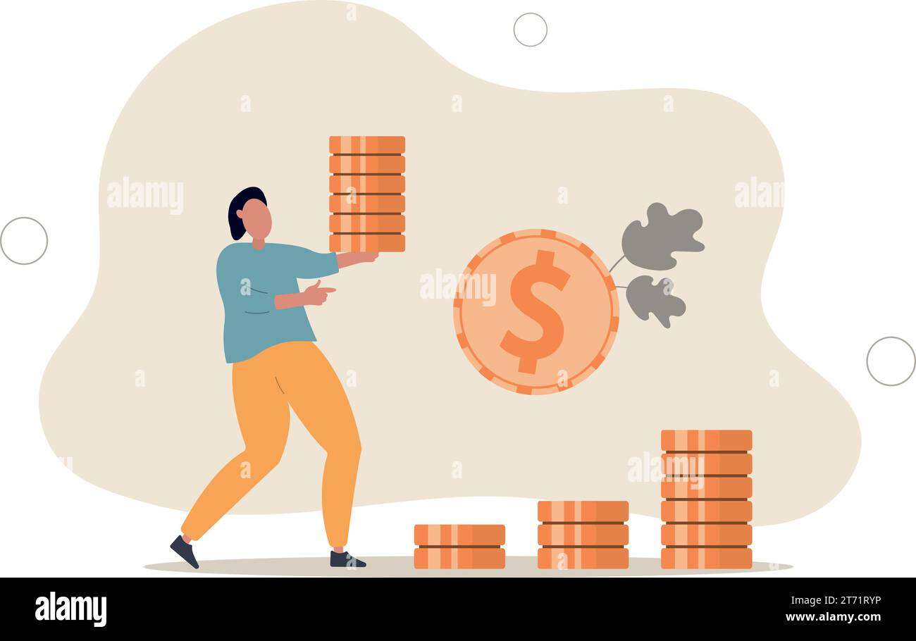 Compound interest effect, high return investment stock market or growth ...