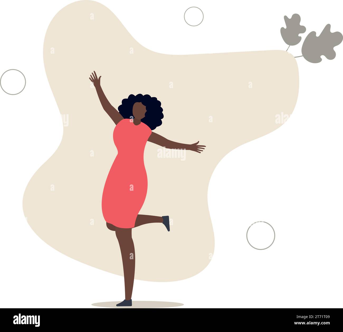 woman dancing. Positive emotions.active cartoon character.flat vector ...