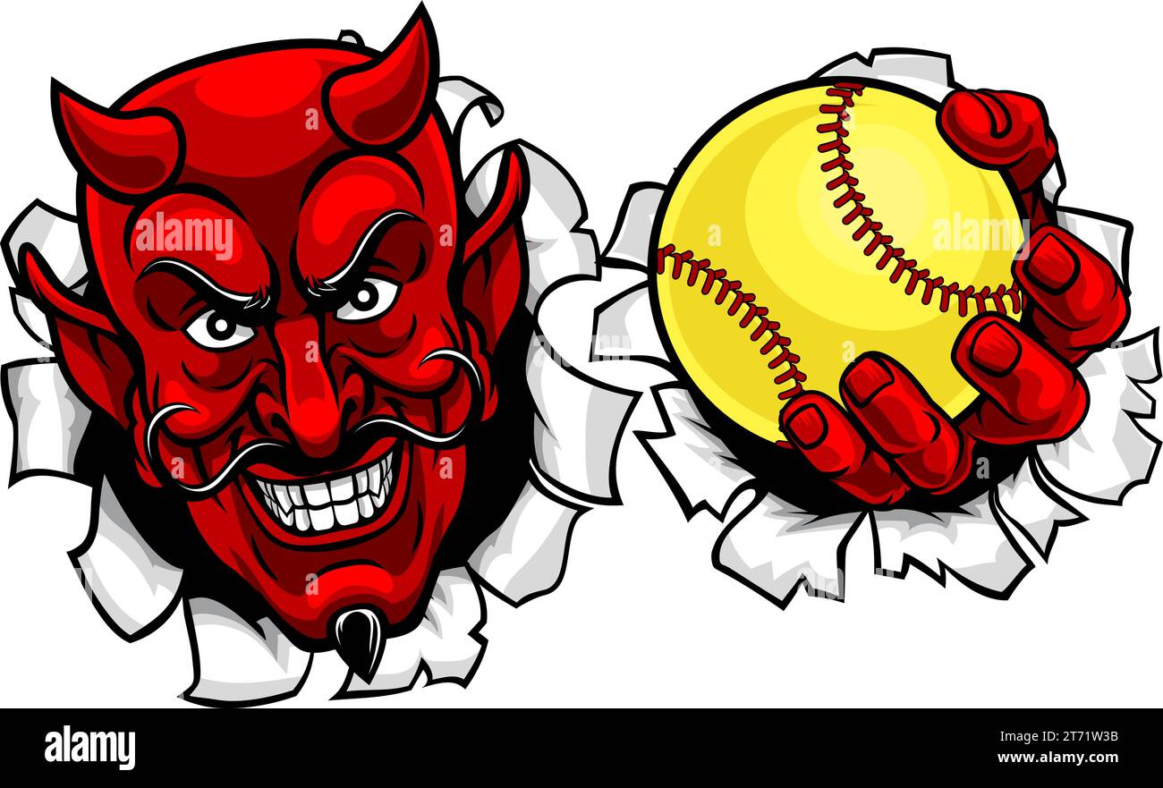 Devil Softball Sports Team Mascot Stock Vector Image & Art - Alamy
