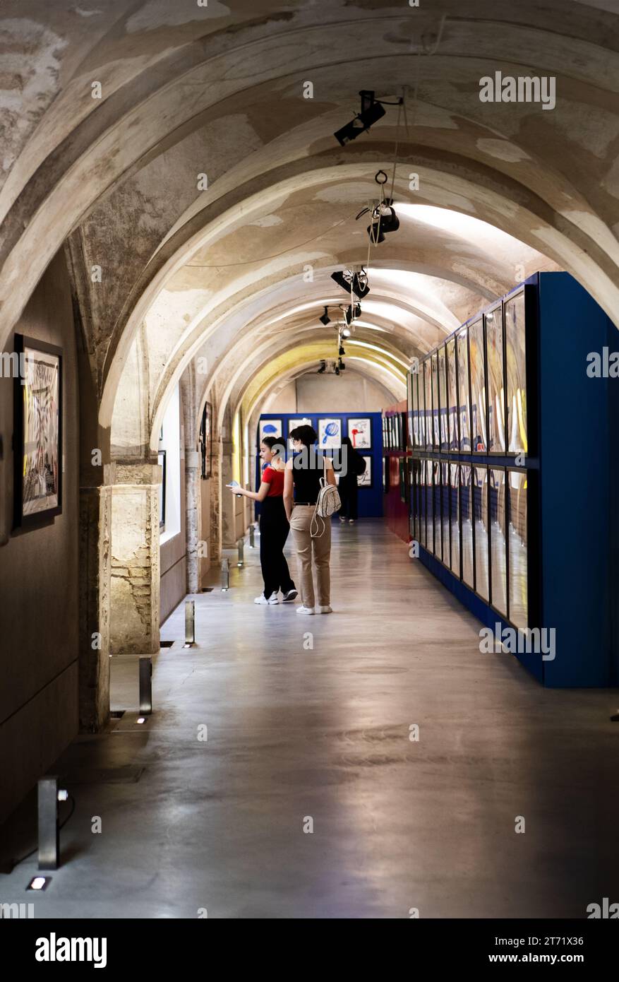 Exhibition of artwork by artist Keith Haring Painter, Parma Italy Stock ...