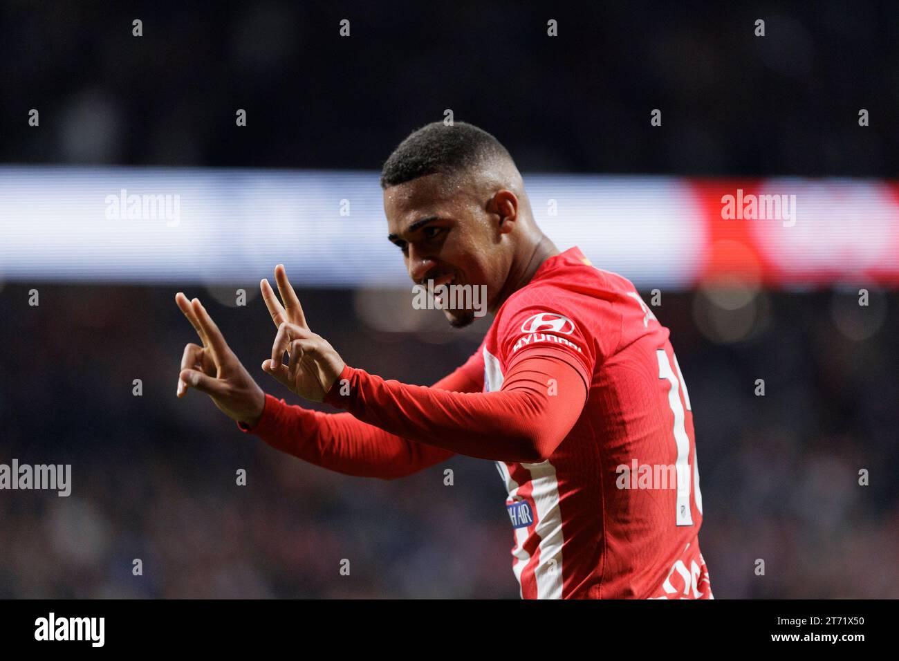 Samuel Lino of Atletico de Madrid celebrates a goal during the La Liga ...