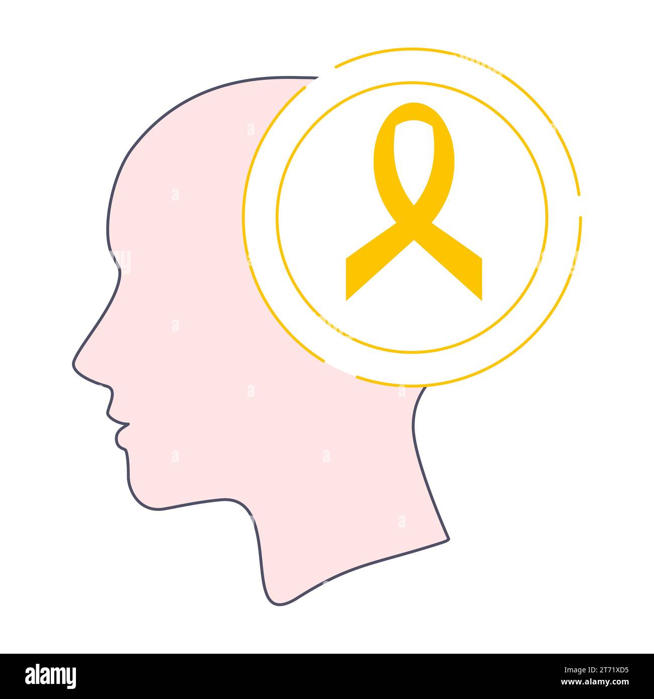 Yellow awareness ribbon icon Stock Vector Image & Art - Alamy
