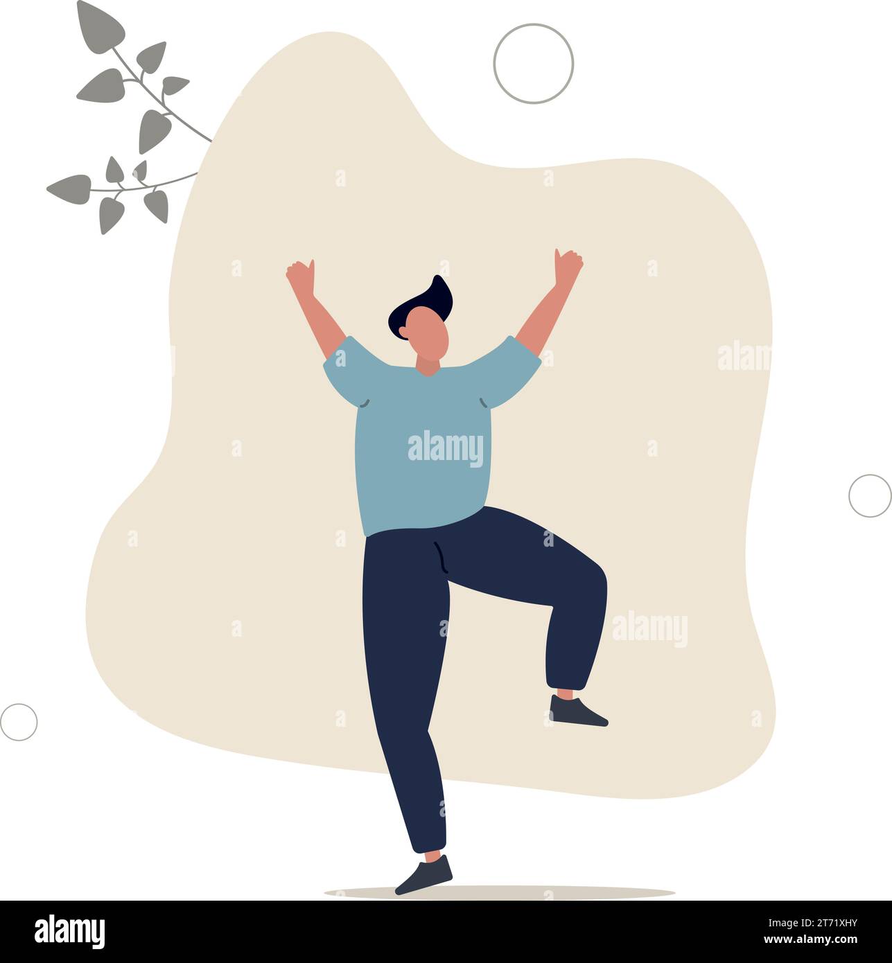 man jumping. Positive emotions.flat vector illustration.holiday concept ...