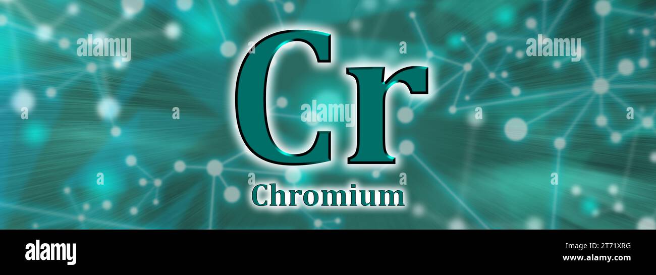 Cr symbol. Chromium chemical element on green network background Stock ...